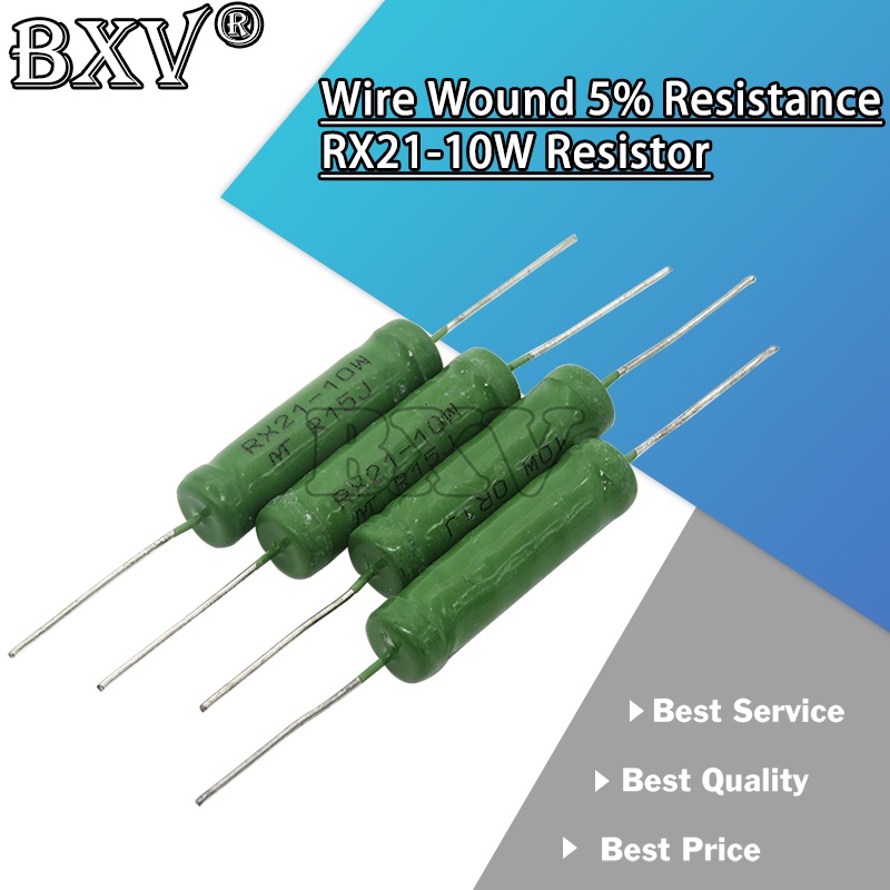 5PCS/LOT RX21 10W Wire Wound Resistance 5% 120R-15K 120R 150R 200R 1K 2.2K 4.7K 10K 12K 15K ...