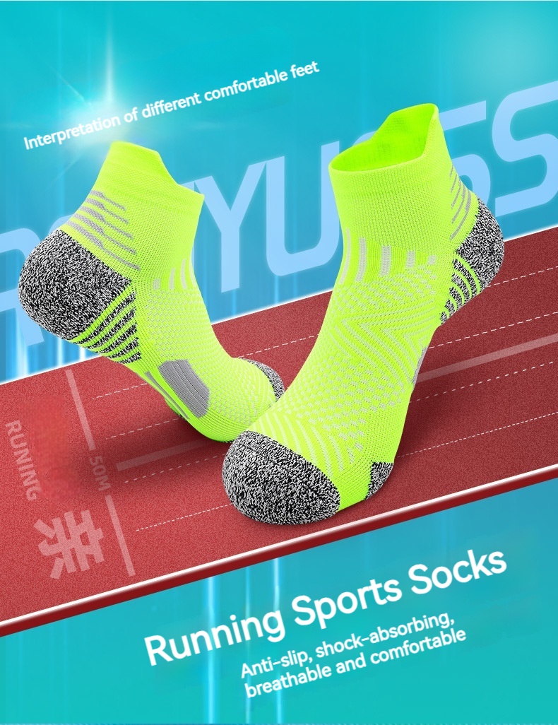 Professional Marathon Running Socks, Men Women Socks, Anti-Slip, Towel ...