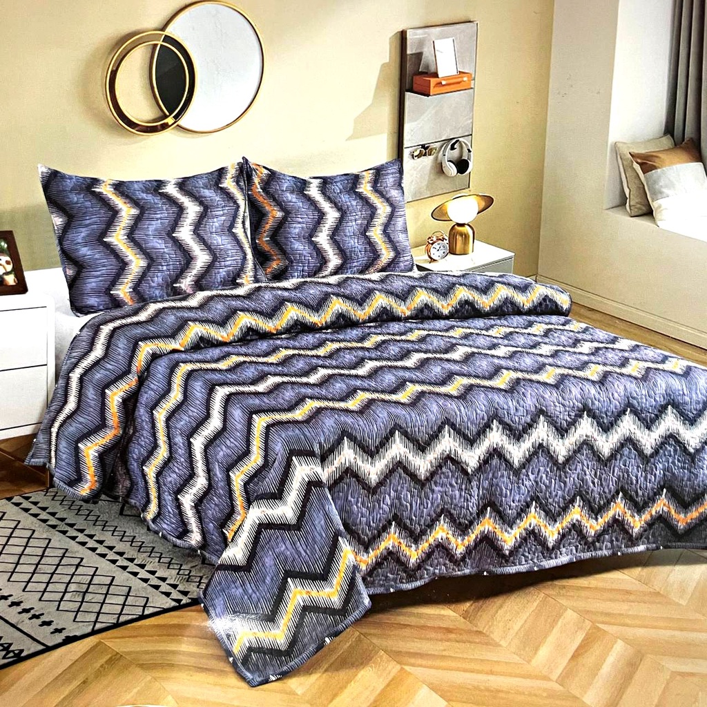 Cadar Patchwork Set 3 IN 1 Bed Sheet TEBAL SIRI 9 SULTAN 3 Pieces Plaid ...