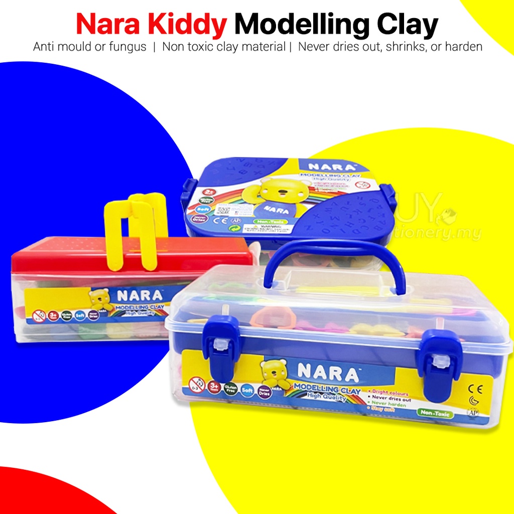 NARA Modelling Clay Set Never Dry + Mold Cutter Tanah Liat 7/8s -(BOX ...