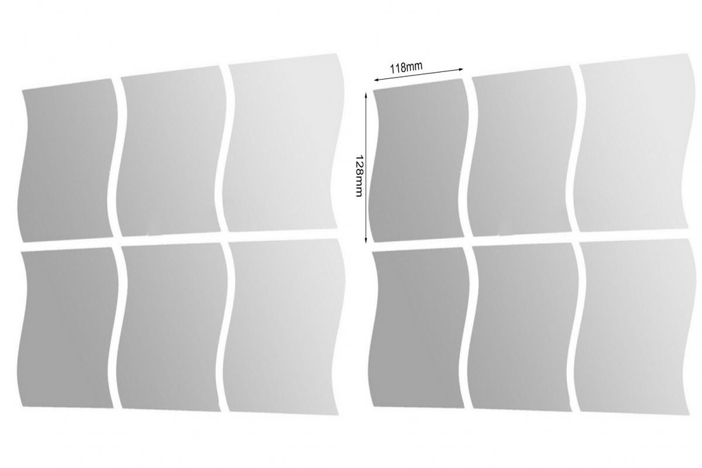 6Pcs Safe Mirror Adhesive Stickers for Living Room Removable Acrylic ...