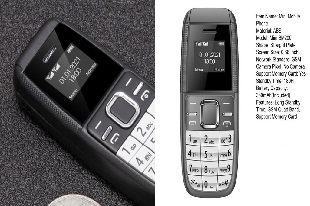 [Ft] Mini BM200 Mini Keypad Phone Dual-Cards Dual Standby Without ...