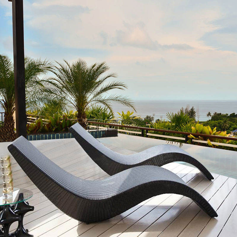 Outdoor Lying Bed S-shaped Balcony Leisure Rattan Chair Outdoor ...