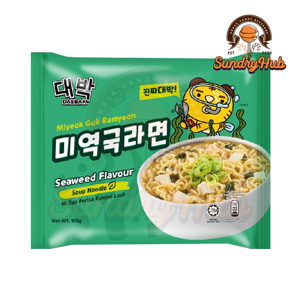 Daebak Miyeok Guk Ramyeon Seaweed Flavour Soup Noodle 105g | Shopee ...