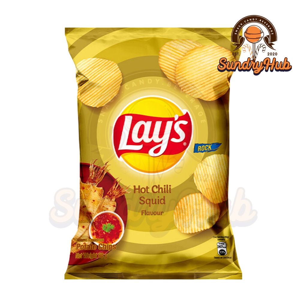 Lays 20b Potato Chips Hot Chili Squid 50g | Shopee Malaysia