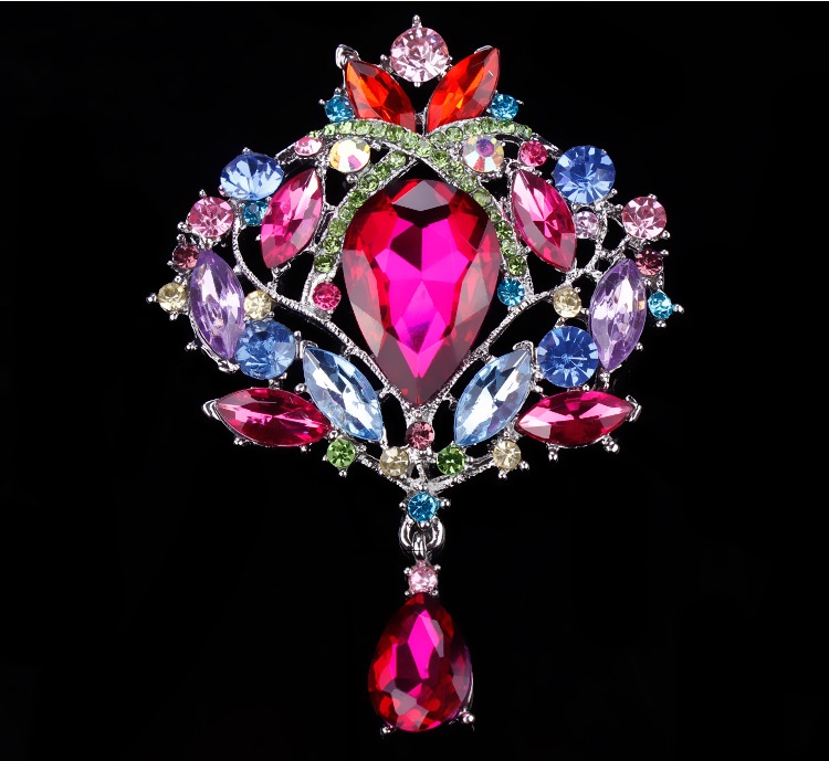 Brooch Female High-End Retro Crown Rhinestone Brooch Fashion Crystal ...