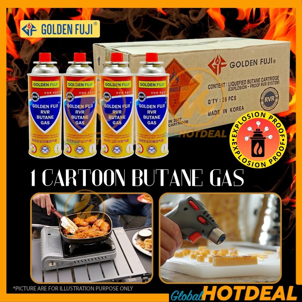(28PCS) 1 Carton 230G YEEPI/ GOLDEN FUJI Butane Gas Cartridge Portable ...