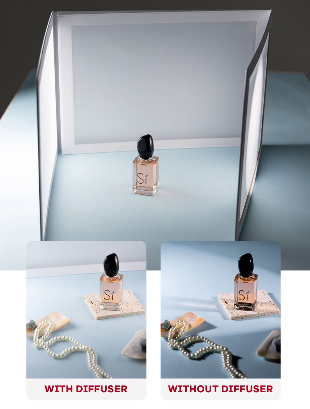 Flip Diffuser Foldable Lighting Modifier Reflection Board Tabletop ...