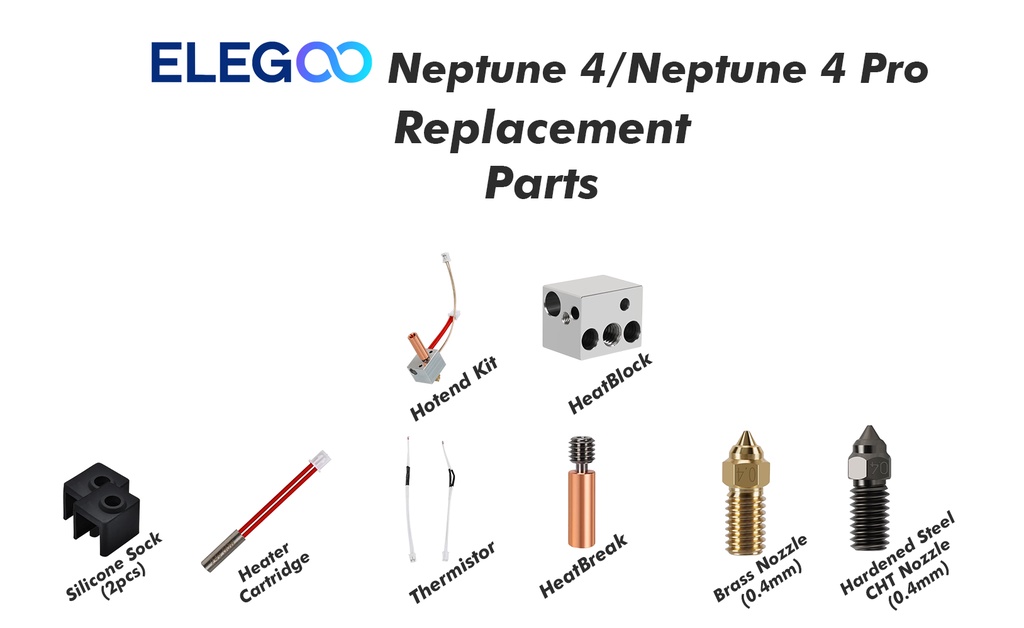 Elegoo Neptune 4/Neptune 4 Pro Replacement Parts, Neptune 4 Hotend Kit ...