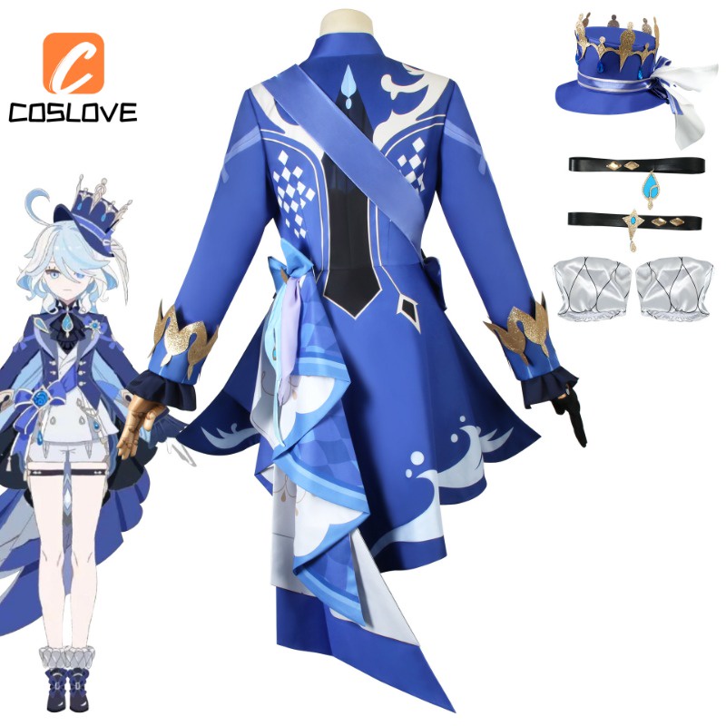Genshin Impact Fontaine Character Focalors Cosplay Full Set Costume ...