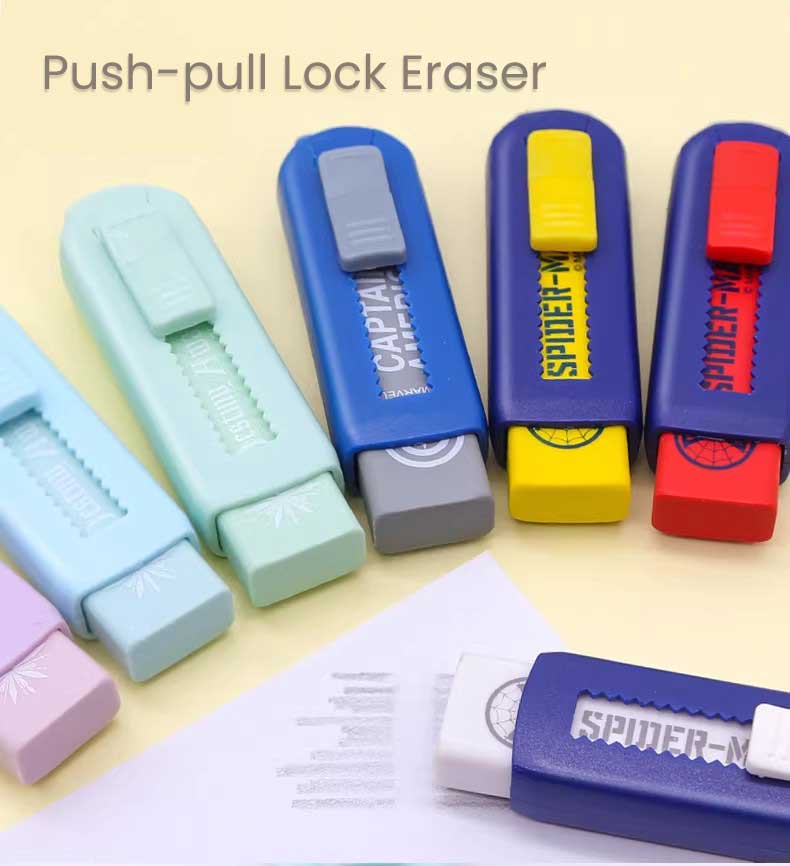 Disney Spider-man Eraser Push-pull lock, anti-slip design | Shopee Malaysia