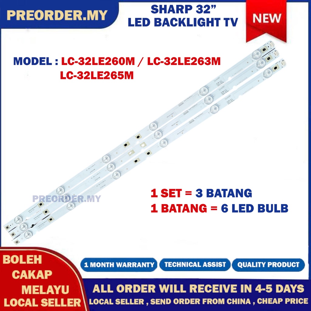 LC-32LE260M /LC-32LE263M /LC-32LE265M SHARP 32" LED TV BACKLIGHT (LAMPU ...