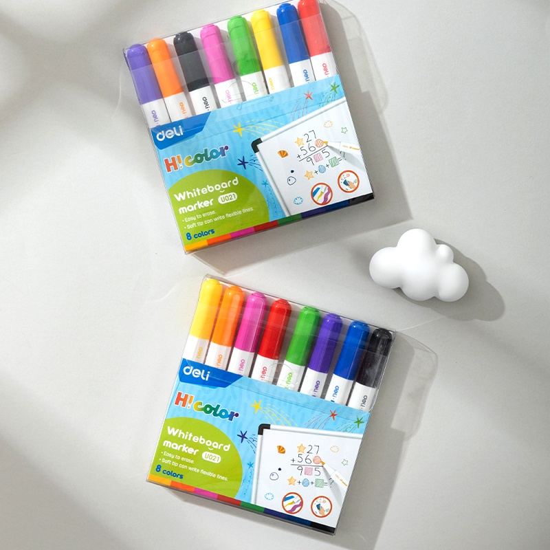 Deli Marker Pen Whiteboard Marker Multiple Colors 8 Colors in One Set ...