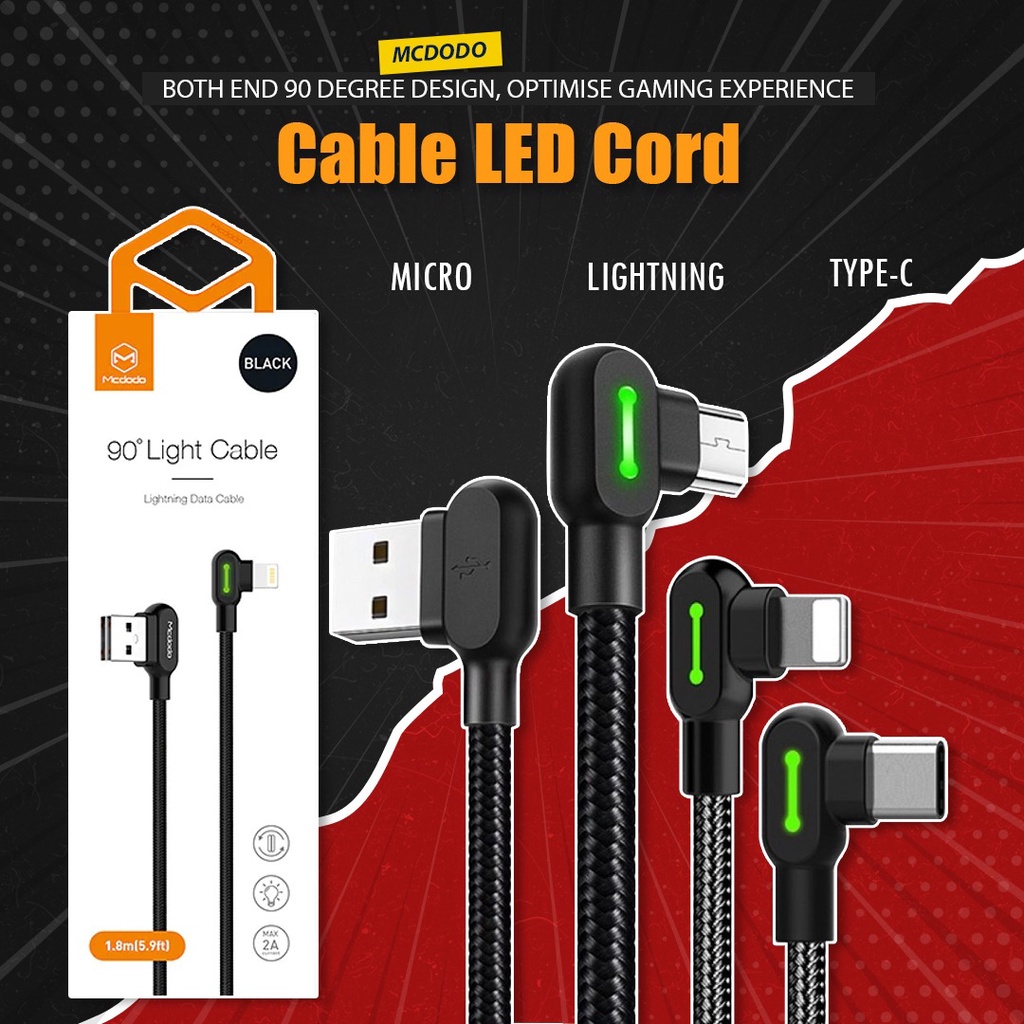 MCDODO Fast Charging USB Data Cable 90 Degree 3A Quick Fast Charging ...