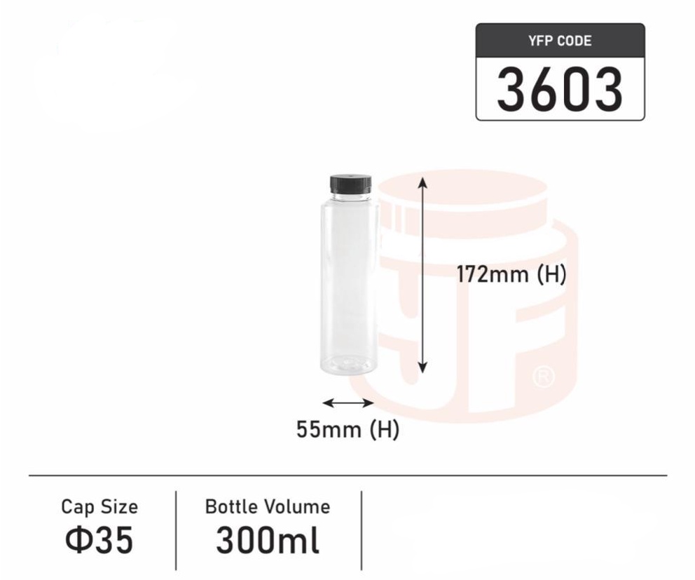 300ml Bottle Plastic with cover [ 1set ] Botol Plastik Tebal / Kosong ...