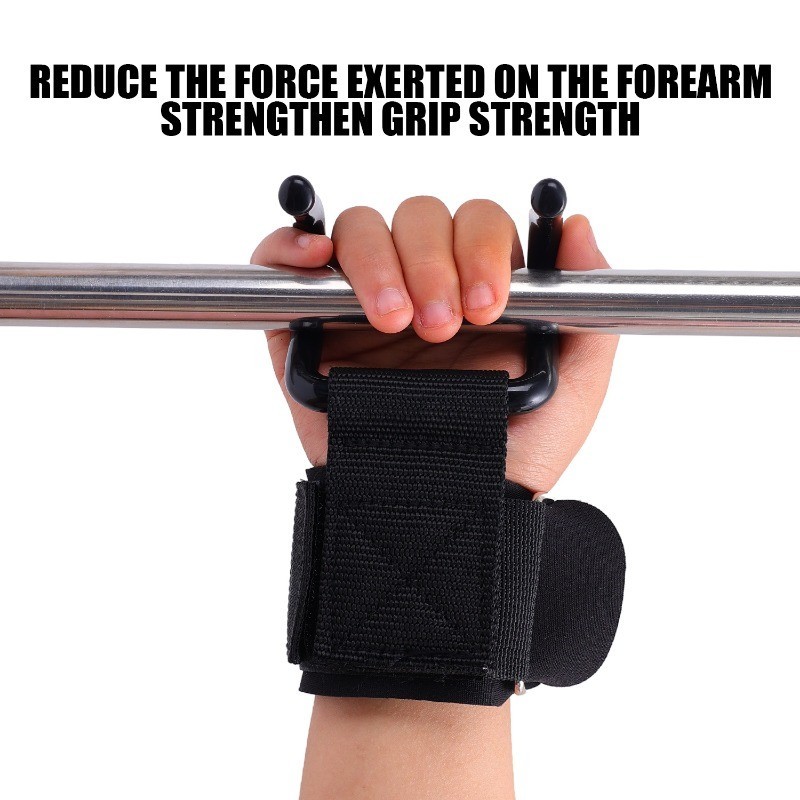 Pull-Up Wight Lifting Assistant Wrist Guard with Metal Grip Hook - Gym ...