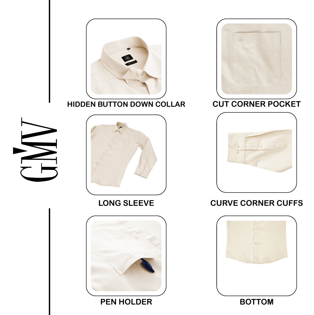 GMV Men's Long Sleeve Office Shirt l Kemeja Lengan Panjang - Cotton - GM50001B231 | Shopee Malaysia