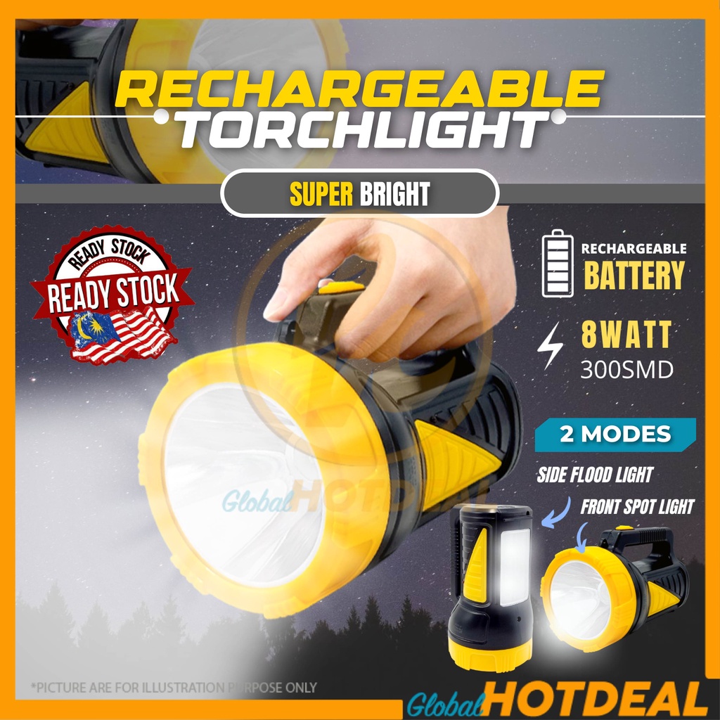 Heavy Duty Super Bright Portable Led Rechargeable Searchlight ...