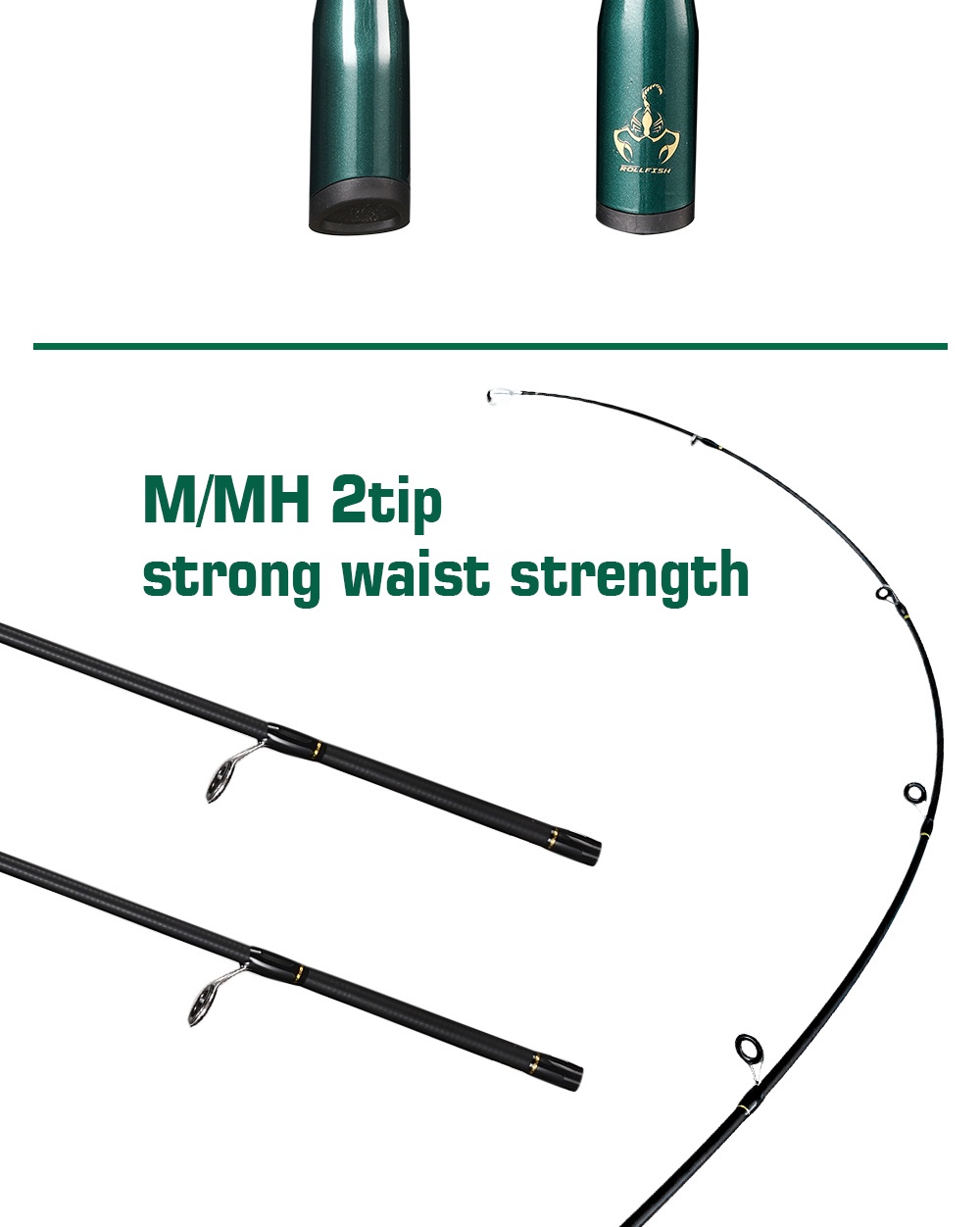 【NYA 】1.8M/2.1M/2.4M 10-25Ib 2tips M/MH Carbon Fiber Bait Casting ...