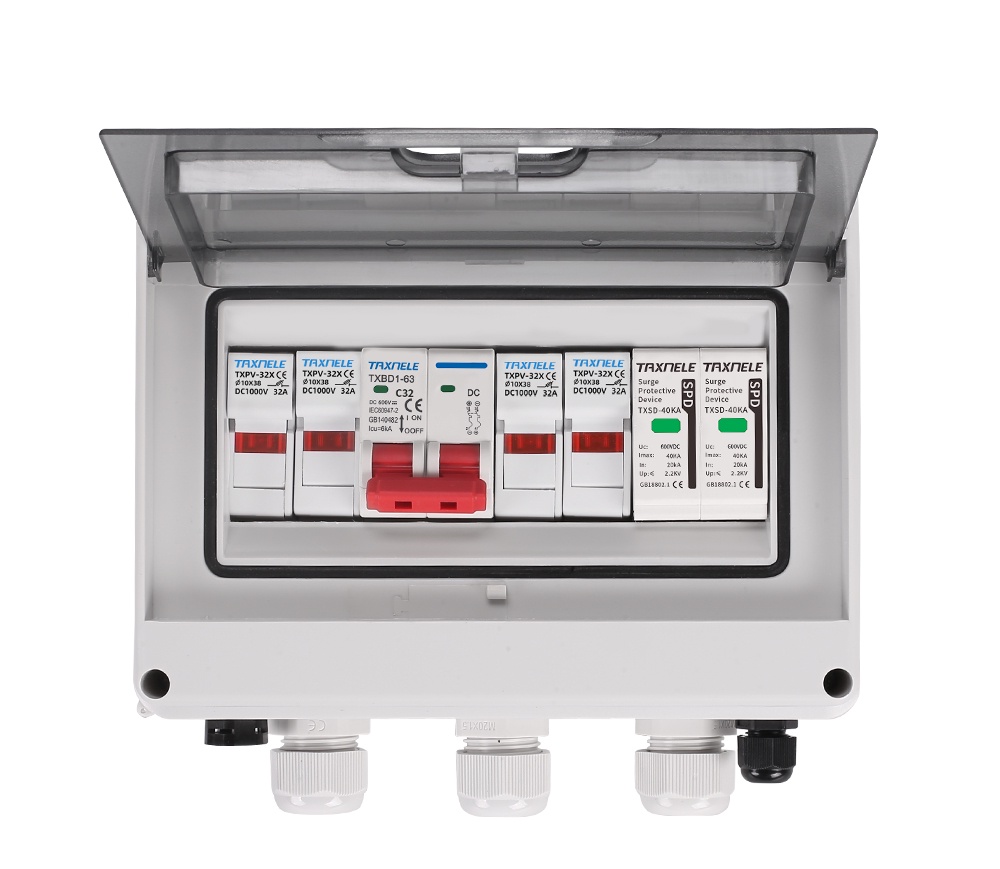 Solar photovoltaic PV Combiner Box Surge Lightning Protection 2 input 1 ...