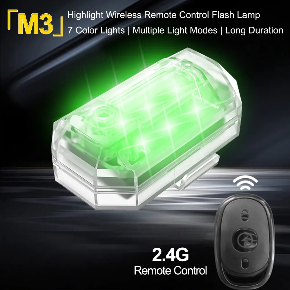 Wireless Remote Control Strobe Light LED Warning Lamp 7 Colors For Car ...