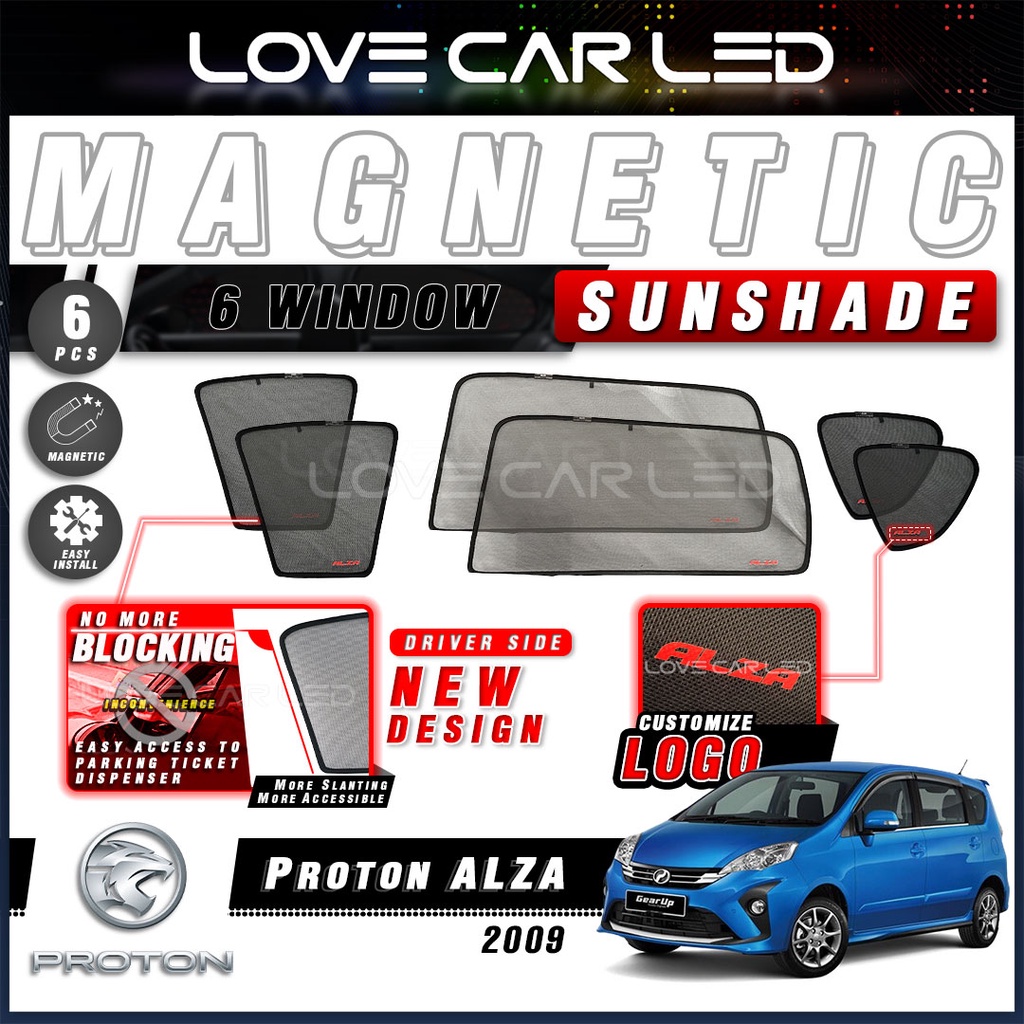 6Pcs Perodua Alza Old Magnetic Sunshade Curve Window Shape Window ...
