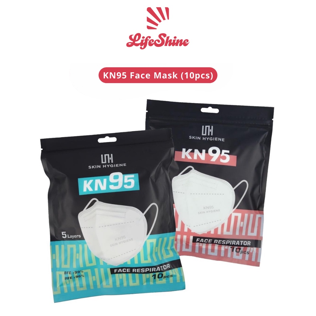 Skin Hygiene KN95 4 Ply/5 Ply Face Mask - Black & White (10 Pcs/Pack) | Shopee Malaysia