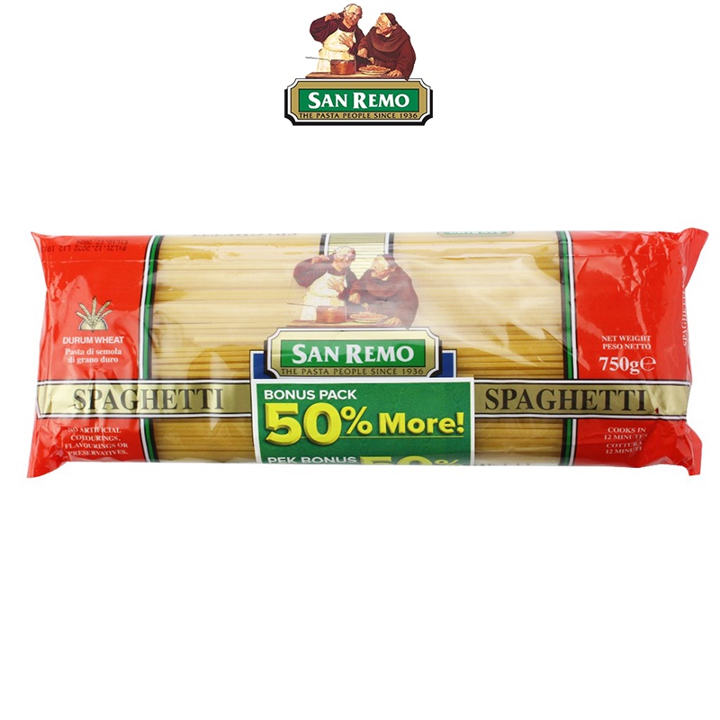 San Remo Spaghetti 750g Dry Pasta Ready Stock (BONUS PACK 50%) | Shopee ...
