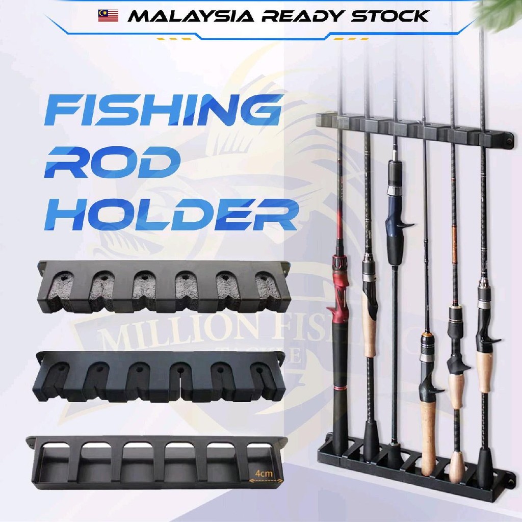 【FT037】 Fishing Rod Holder 6 slots Alat Letak Joran Pancing Wall ...