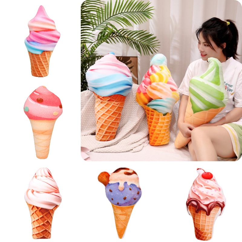Ice Cream Plush Toy Pillow Soft And Fluffy Perfect Gift For Ice Cream ...