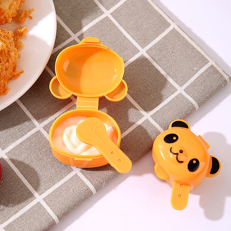 2/4Pcs Panda Pattern Sauce Box Squeeze Bottle With Spoon Cartoon Tomato ...