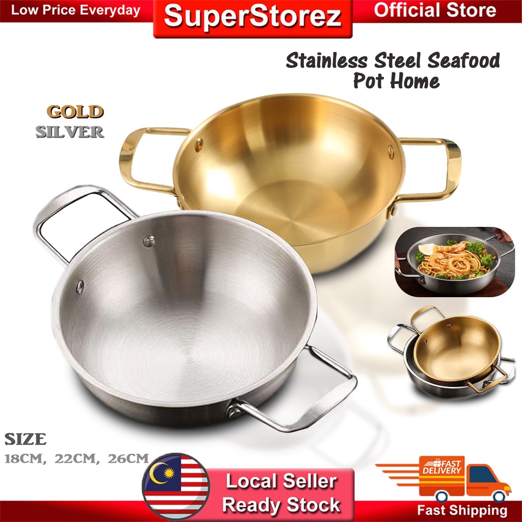 Superstore Stainless Steel Seafood Pot Home Cooking Pot Pan Picnic ...