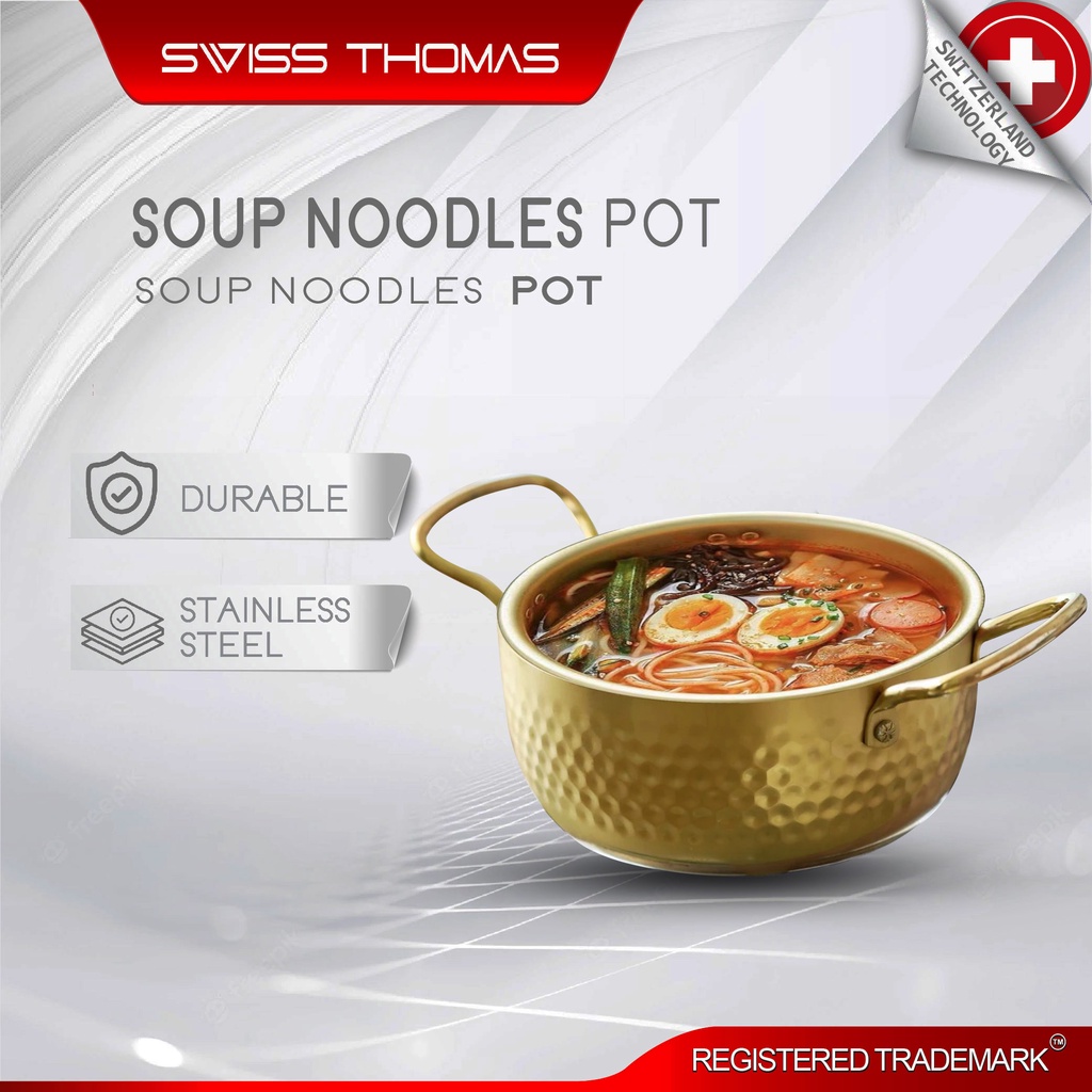 Stainless Steel Korean Ramen Pot Soup Noodles Seafood Cooking Double ...