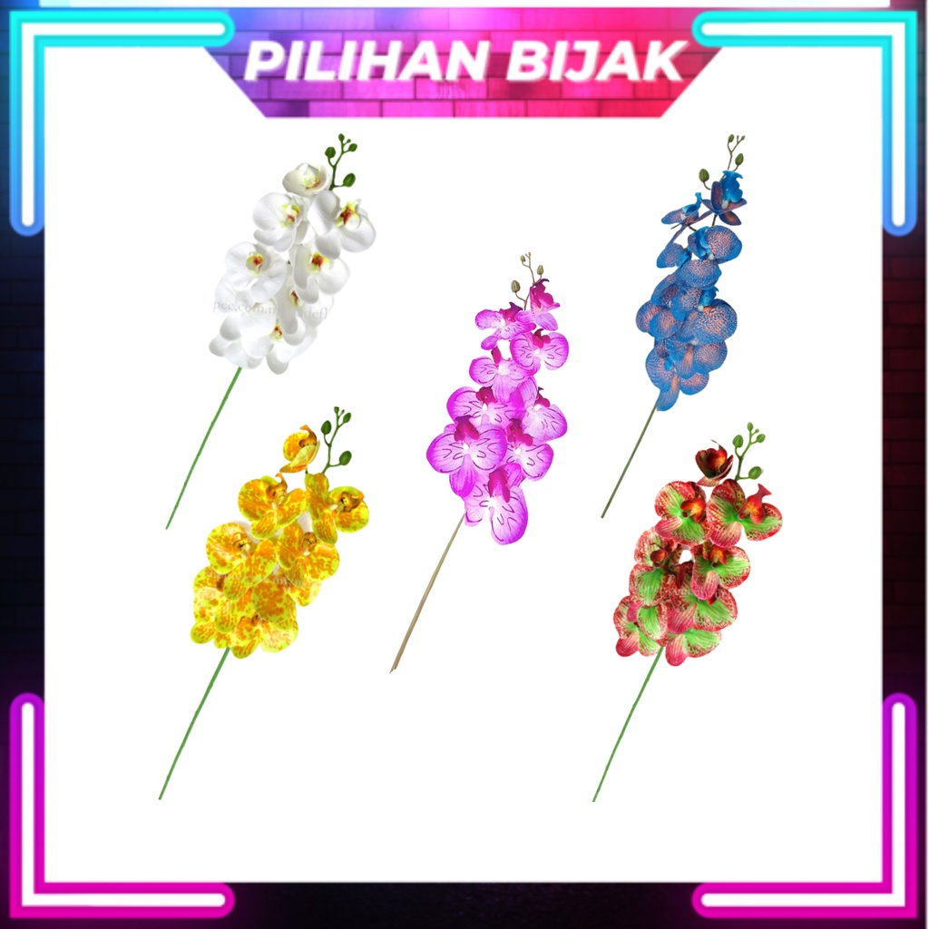 9 Head Ori Bunga Orkid Latex 3D 0head Orchid Latex 3D Artificial Orchid ...