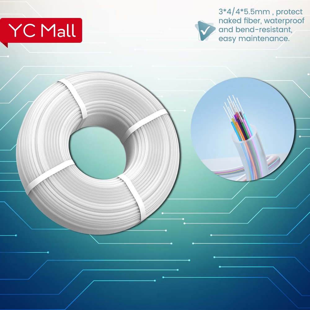 100Meters Bare Fiber Optic Cable Protection Tube 3x4mm 4x5.5mm | Shopee ...