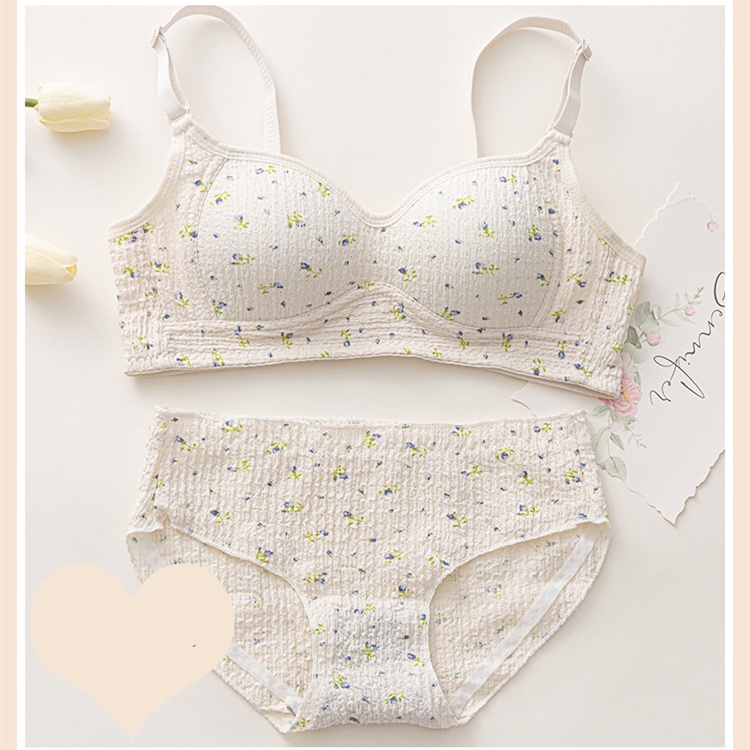 Small flowers Japanese bra for girls with large chest and small chest ...
