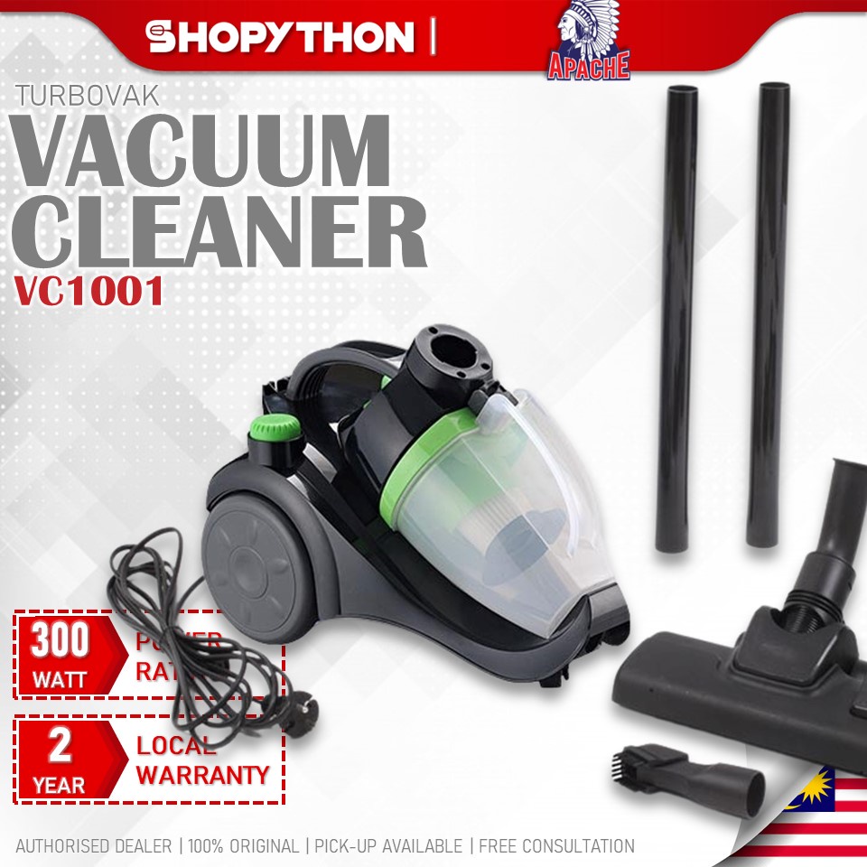 APACHE Vacuum Cleaner VC1001 (2.0L/300w) TurboVAK HEPA Filter Bagless ...