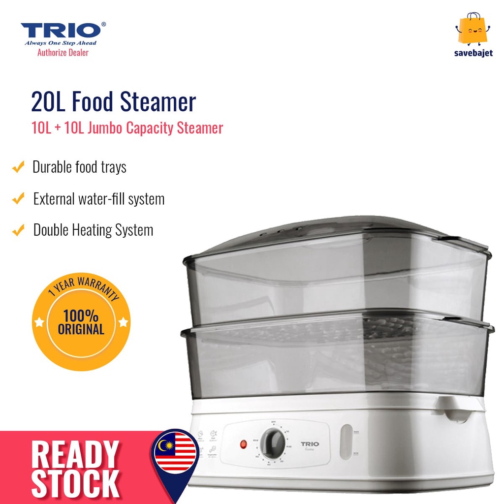 TRIO Pengukus Makanan Food Steamer 2 Tier (20L) TFS18 TFS-18 | Shopee ...