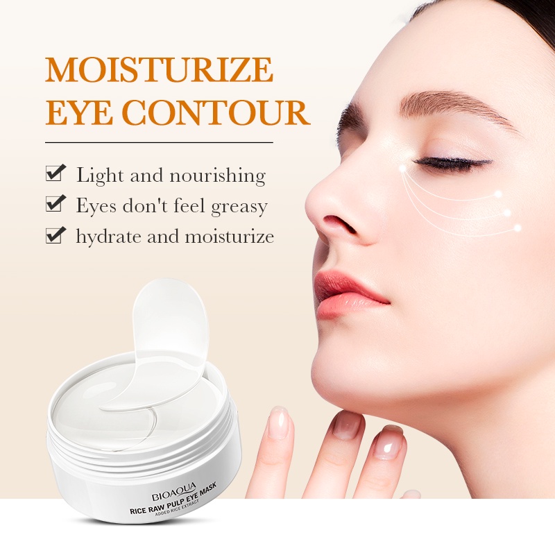 BIOAQUA Rice Raw Pulp Eye Mask Dilute Dark Circles Eye Bags Multi ...