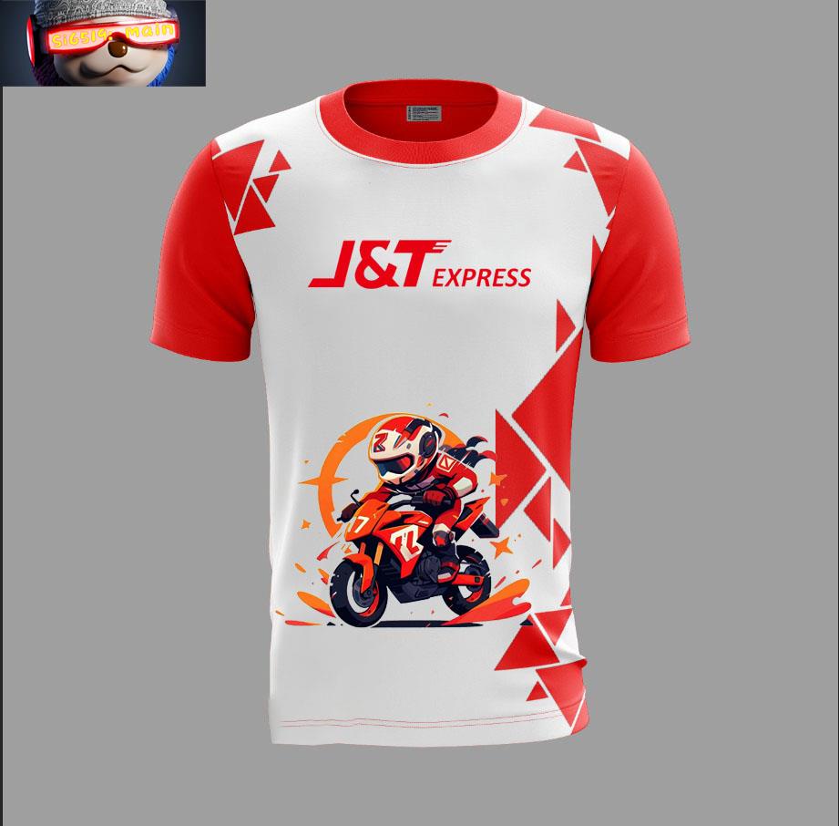 Tshirt J&T Express Red Sublimation / Aa Baju J&t Red Microfiber Big ...