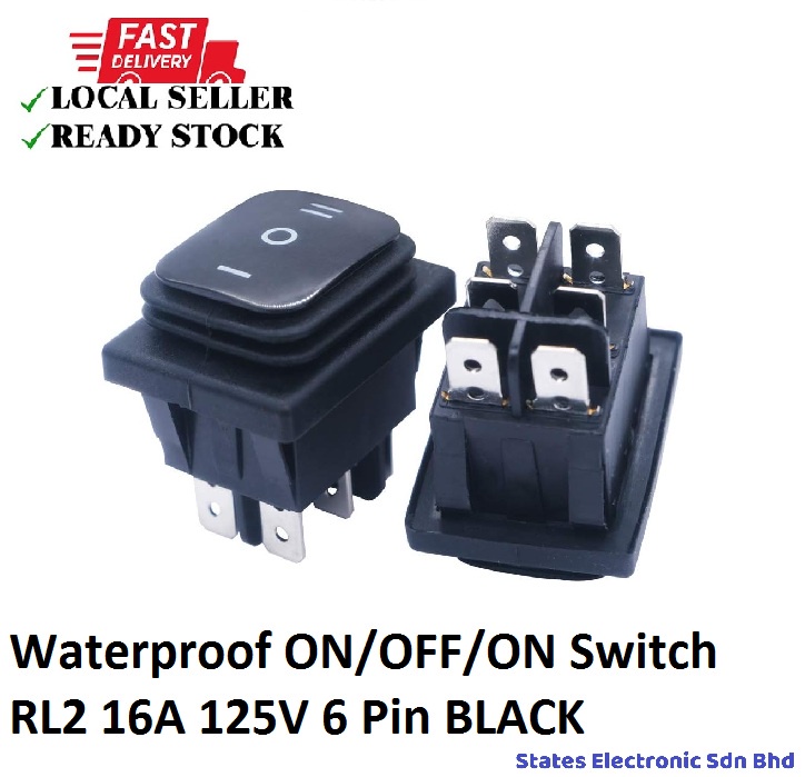 Waterproof ON/OFF/ON Mini Switch boat-shaped rocker switch RL2 16A 125V ...