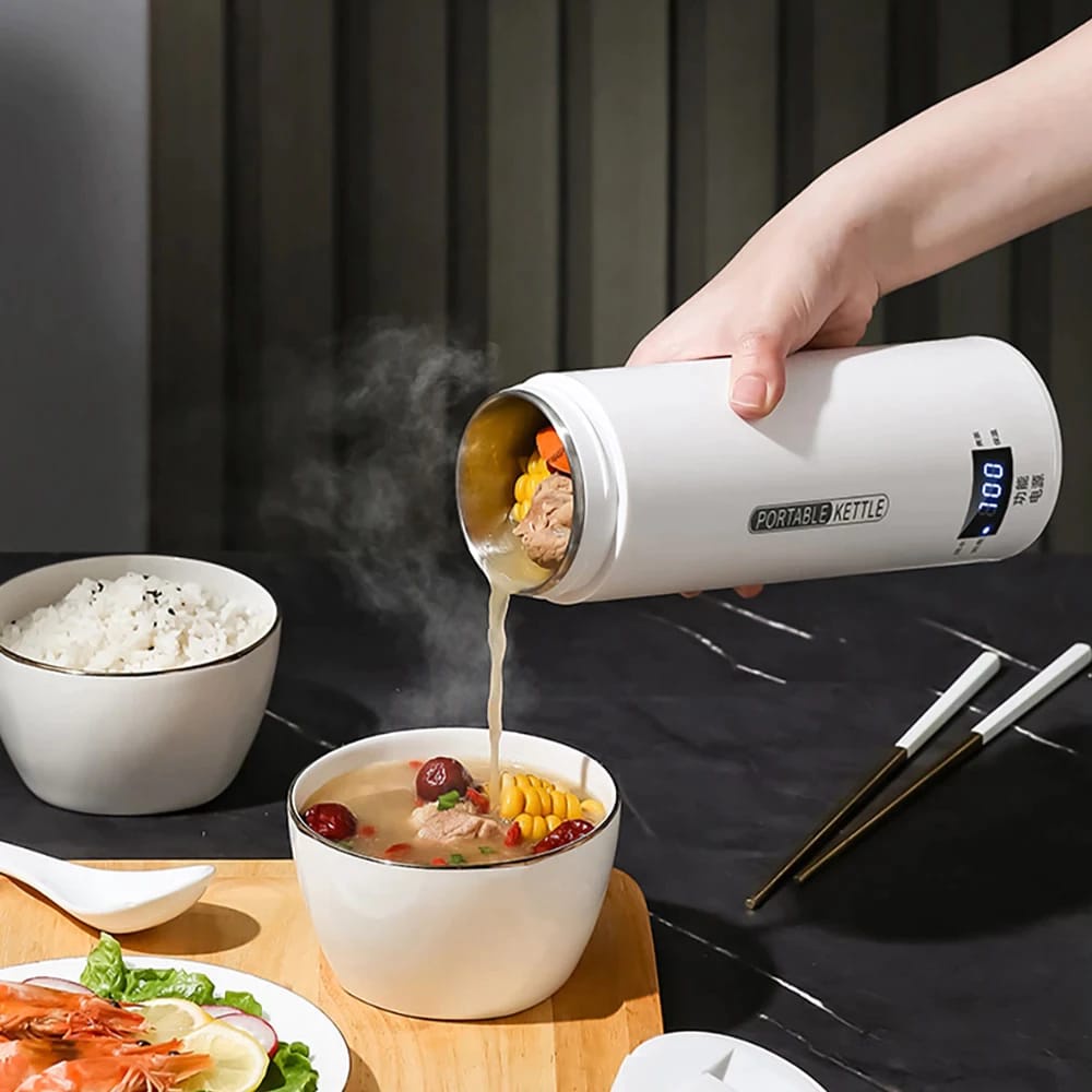 【ShopWithJoy】500ml Portable Electric Kettle Travel Mini Thermal Flask ...