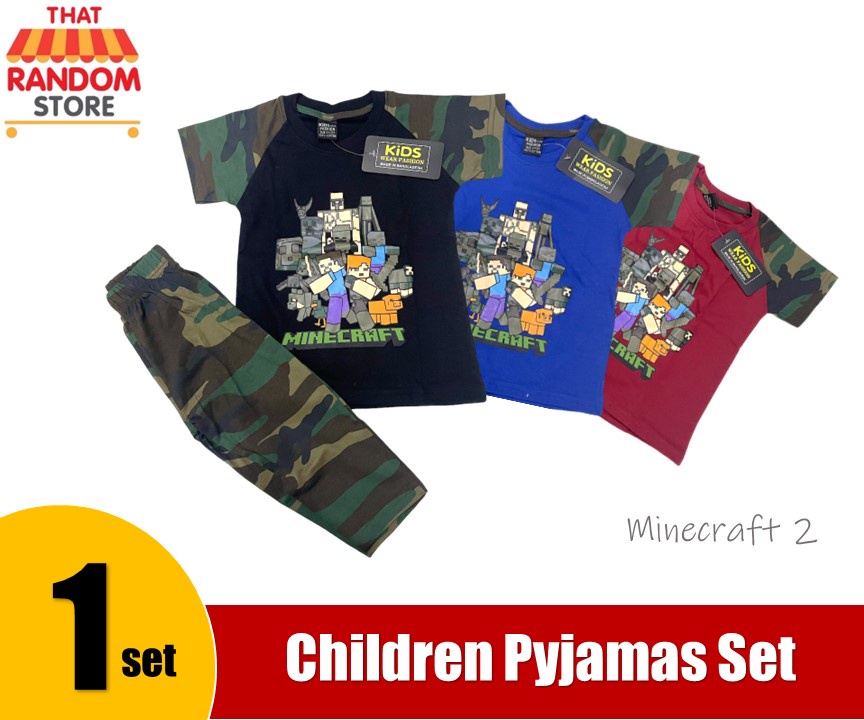 Kids Pyjamas Set Minecraft | Shopee Malaysia