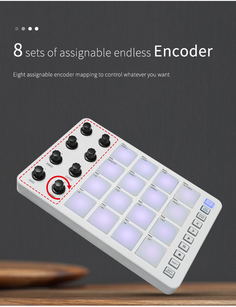 M-VAVE SMC-PAD LaunchPad USB-C and portable design Wireless MIDI ...