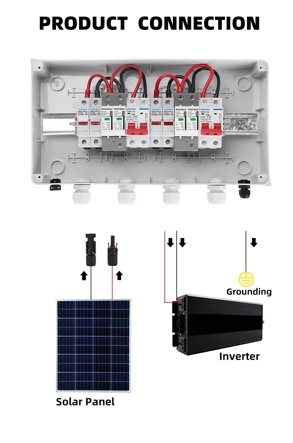 Solar photovoltaic PV Combiner Box 2 input 2 out 2 String Surge ...