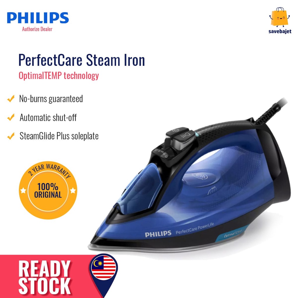 PHILIPS Seterika Wap PerfectCare Steam Iron GC3920 GC3920/26 | Shopee ...