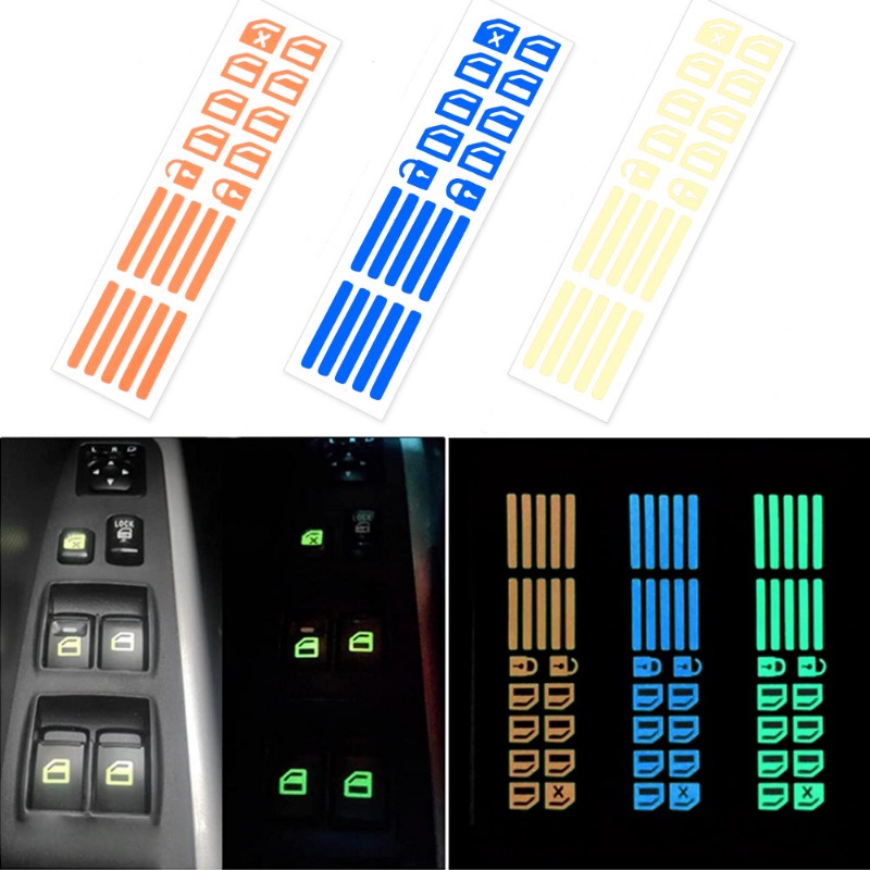 Universal Automobile PVC Luminous Button Sticker / Green Fluorescent ...