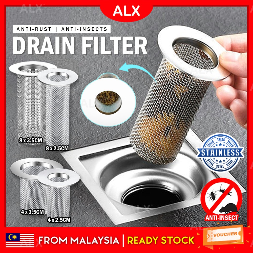 ALX Stainless Steel Floor Drain Filter Kitchen Sink Filter Sewer Mesh ...