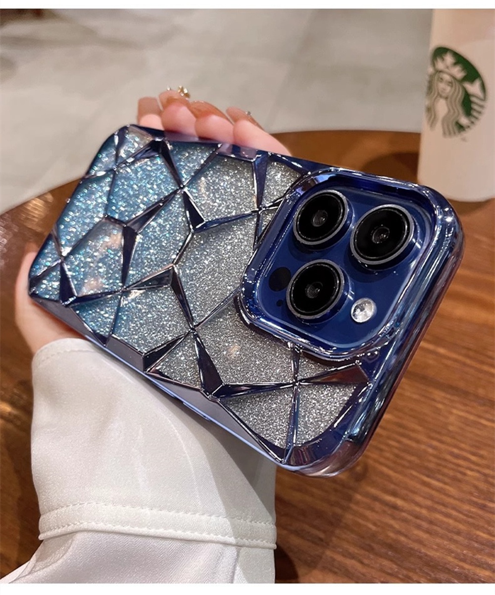 Luxury Plating Geometric Gradient Phone Case for IPhone 15 Pro Max 12 ...