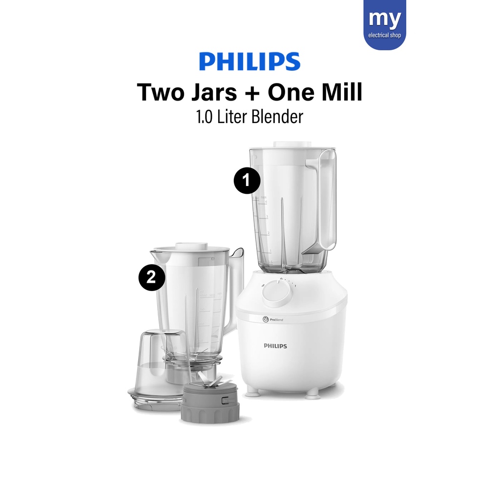 Philips Blender Two Jar with Mill HR2041/50 | Shopee Malaysia